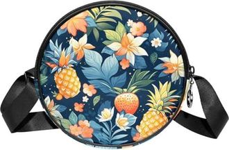 Generic Sac &agrave; bandouli&egrave;re rond pour femme, petit sac &agrave; bandouli&egrave;re avec fermeture &eacute;clair, bretelles r&eacute;glables, style d&eacute;contract&eacute;, pour femmes et filles
