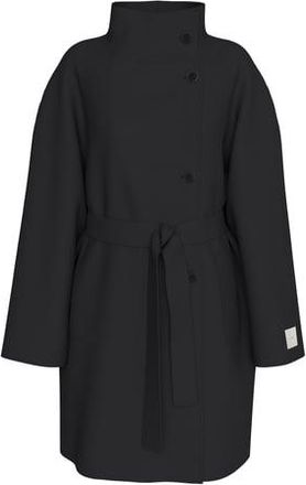Calvin Klein Manteau droit &agrave; col montant en laine m&eacute;lang&eacute;e