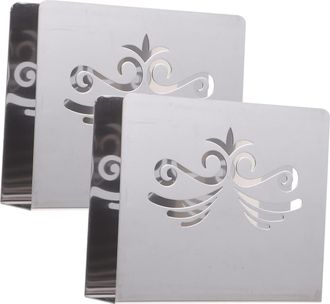 Amosfun Moderner Serviettenspender Quadratischer Serviettenhalter Aus Edelstahl Hotel-taschentuchhalter Serviettenpapierst&auml;nder Platzsparender Taschentuchspen