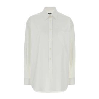 Moschino Femme, Blouses et Chemises, Blanc, Taille: 38 FR Chemise en popeline stretch