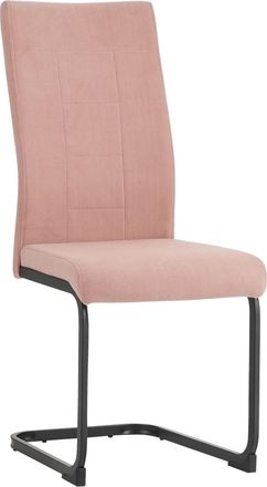 CARRYHOME Schwingstuhl, Altrosa, Metall, Textil, Rundrohr, C-Form, 44x100x59 cm, Stoffauswahl, Esszimmer, St&uuml;hle, Esszimmerst&uuml;hle, Schwingst&uuml;hle