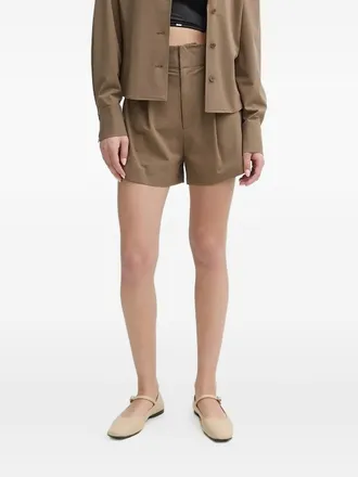 Isabelle Blanche short plissé à taille haute - Marron