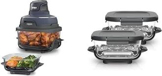 Ninja Ninja CRISPi Friteuse sans huile portable, 3,8L, 4-en-1 : Frire sans huile, R&ocirc;tir, Garder au chaud, Recroustiller, FN101EUGY + Ninja CRISPi 2 boites e