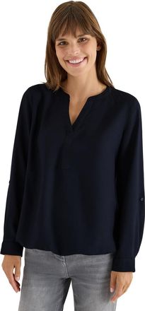 Cecil Bluse in Unifarbe urban Dark Blue XXL