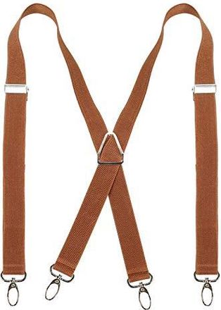 Alizeal Bretelles fines solides en forme de X pour homme avec 4 clips, taille unique