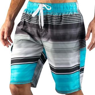 Kanu Surf Flex Swim Trunks (Regular & Extended Sizes) Maillot de Bain, Avalon Noir/Aqua, X-Large Homme