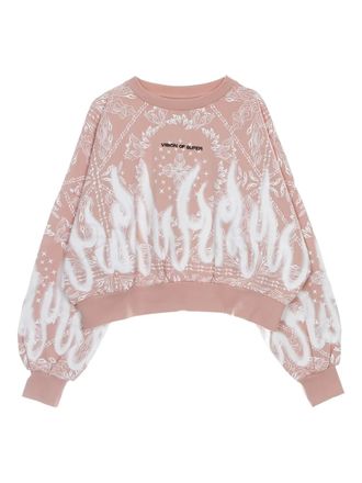 Vision Of Super Sweatshirt mit Flammen-Print - Rosa