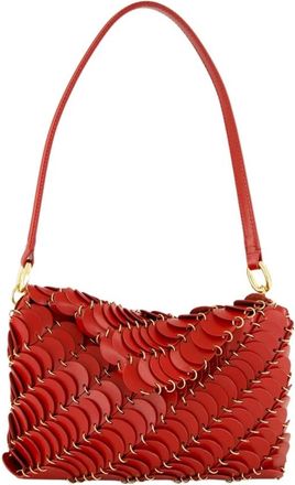 Paco Rabanne Femme, Sacs, Rouge, Taille: ONE Size Paco Leather Disc Bag