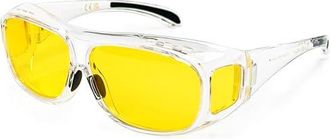 SHEEN KELLY (Coffret cadeau) Lunettes de conduite de Vision nocturne polarisées adaptées aux lunettes de Wrap Arounds lunettes de soleil lentille jaune