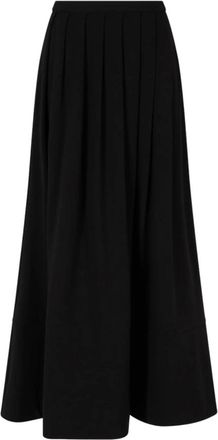 Emporio Armani Femme, Jupes, Noir, Taille: 44 FR Cr&ecirc;pe Jersey Long Skirt with Darts