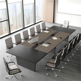 Generic Konferenztisch, for B&uuml;ro und Besprechungsraum, Langer rechteckiger Schreibtisch for 8-20 Personen, verstellbare Fu&szlig;polster, einfache Montage(Walnut+Gr