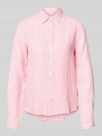 GANT Regular Fit Leinenbluse mit Hemdblusenkragen und Label-Stitching