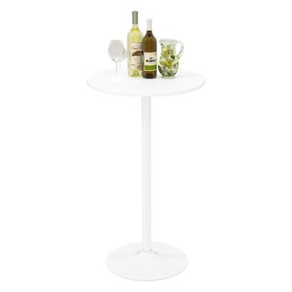 Giantex Runder Bartisch &Oslash; 60cm, Kneipentisch, Bistrotisch mit Verstellbarer H&ouml;he und Metallbasis, moderner Cocktailtisch f&uuml;r Wohnzimmer, Caf&eacute; und Restaurant (