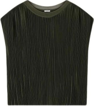 Joseph Femme, Blouses et Chemises, Vert, Taille: 42 FR Cedre Pleated Satin Top