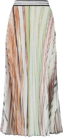 Missoni Femme, Jupes, Multicolore, Taille: 40 FR Flame Space Dye Stripe Pleated Midi Skirt