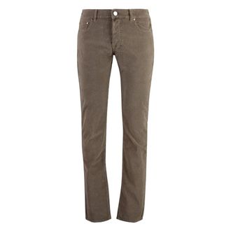 Moorer Homme, Pantalons, Beige, Taille: W31 Pantalon en Velours Côtelé avec Détails Métalliques