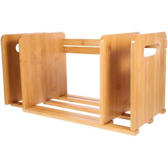 Artibetter Verstellbares Holz schallplattenregal mit Griffen Desktop CD Organizer und B&uuml;cherregal f&uuml;r Wohnzimmer und B&uuml;ro Ausziehbar f&uuml;r Flexible Aufbewahrung vo