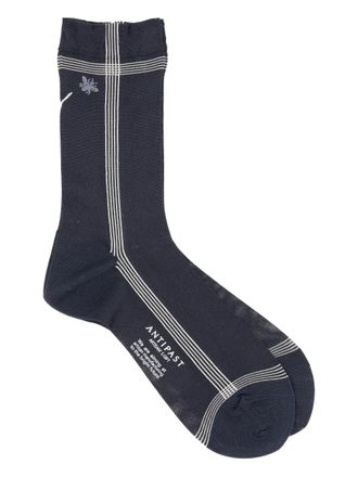 Antipast Bestickte Socken mit Streifen - Blau