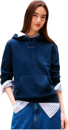 Tommy Jeans Damen Hoodie Linear mit Kapuze, Blau (Dark Night Navy), M
