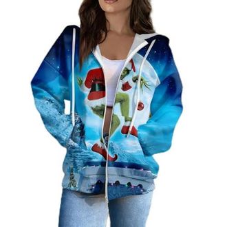 Generic Le Grinch Sweat A Capuche Femme Deguisement Pulls Moche 2025 Noel Adulte Costume Polaire Pyjama Hiver Pilou Sweet Christmas Chaud The De Plaid Femmes 
