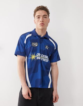 Obey Maillot de football à logo - Bleu et multicolore