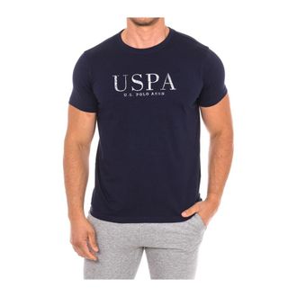 U.S.Polo Association Kurz&auml;rmeliges T-Shirt mit geripptem Halsausschnitt - - Tops - Herren - Blau - M