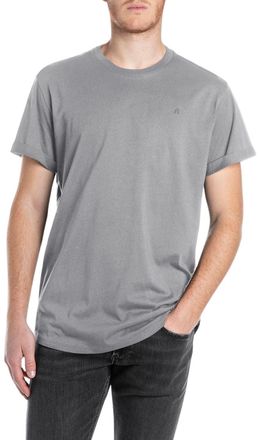 Replay Herren T-Shirt Kurzarm Rundhalsausschnitt, Grau (Lead Grey), XL