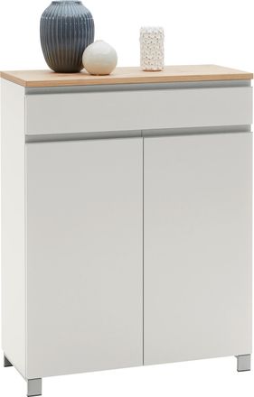 Dieter Knoll Collection Schuhschrank Dieter Knoll, Wei&szlig;, Eiche, Metall, Balkeneiche, furniert, 3 F&auml;cher, 1 Schublade(n) Schubladen, 84x108x37 cm, Made in Germany, Typenauswah