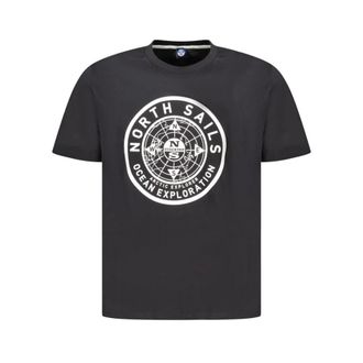 North Sails Schwarzes Baumwolle Herren T-Shirt - - Tops - Herren - Schwarzk - XL