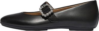 FitFlop Damen Delicato Crystal-Buckle Leather Mary Jane Schuh, Schwarz, 40.5 EU Schmal