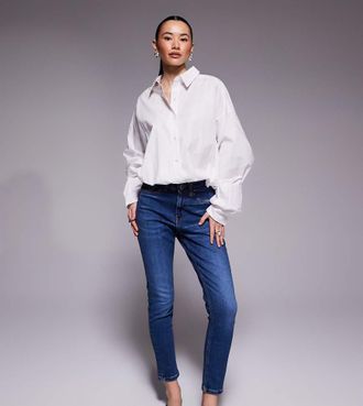 River Island Petite Jean effet sculptant - Bleu moyen