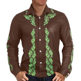 Generic T-shirt pour homme - Motif r&eacute;tro europ&eacute;en occidental - Imprim&eacute; - D&eacute;contract&eacute; - Confortable - Tendance - Commerce ext&eacute;rieur - Entreprise - Revers - Che