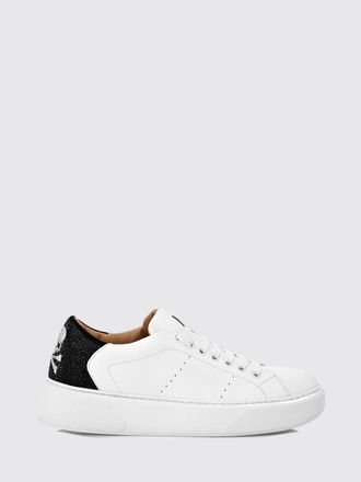 Philipp Plein Baskets basses en cuir lisse avec application Skull et strass
