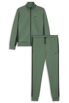 BOSS Hommes Tracksuit Set Ensemble de surv&ecirc;tement Regular en coton stretch avec finitions &agrave; rayures