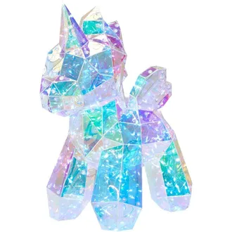 Beliani D&eacute;coration &agrave; LED Licorne Multicolore Iris&eacute;e par USB 35 x 17 cm Accessoire Original Fornax