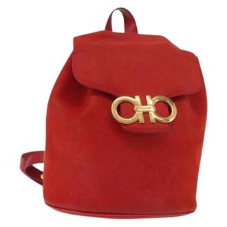 Ferragamo Pre-owned Rucksack aus Wildleder - - Pre-owned - Damen - Rot - ONE SIZE