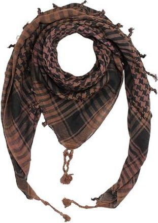 Freak Scene Kufiya - simplement tiss&eacute; toile marron - noir - 100 x 100 cm - Shemagh - foulard Arafat palestinien - keffieh en coton