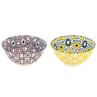 Easy Life 425BALI Design + Art Set mit 2 Sch&uuml;sseln aus Keramik, 15 cm, mehrfarbig