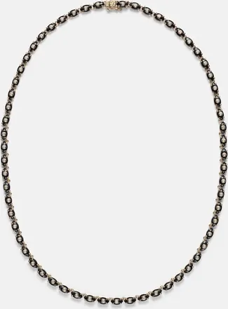 Sydney Evan Collier Tiny Carved Stone en or 14 ct avec onyx et diamants