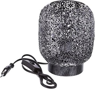 Lussiol Luminaire Zephir, lampe d&eacute;corative m&eacute;tal, 40 W, gris, &oslash; 15 x H 20 cm