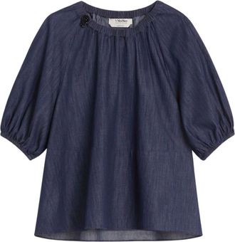 Max Mara Femme, Blouses et Chemises, Bleu, Taille: 38 FR Talia Blouse
