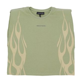 Vision Of Super Flames Tank Top Gr&uuml;n/Wei&szlig; - - Tops - Damen - Gr&uuml;n - L