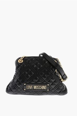 Moschino LOVE Mini Quilted Shoulder Bag With Gold Logo size One Size