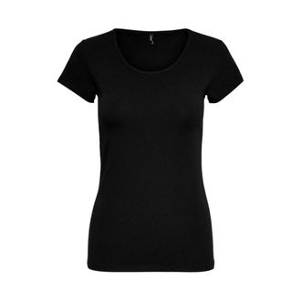 Only Only, Femme, Tops, Noir, Taille: 40 FR T-shirt &agrave; manches courtes et col rond