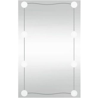 vidaXL Wandspiegel mit LED-Leuchten 50x80 cm Glas Rechteckig vidaXL