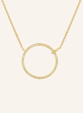 Leaf Halskette Circle Aus 18 Karat Gelbgold Mit Diamanten gold