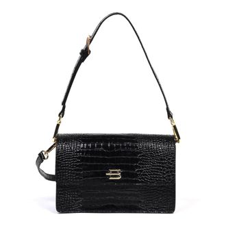 Baldinini Sac bandouli&egrave;re en cuir grain&eacute; crocodile - Femme - Sacs - Noir - Taille: ONE Size