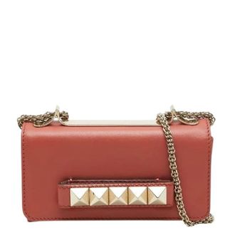 Valentino Pre-owned Rockstud Vavavoom Leder Umh&auml;ngetasche mit Kette - - Pre-owned - Damen - Rosa - ONE SIZE