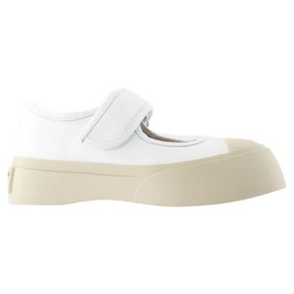 Marni Femme, Chaussures, Blanc, Taille: 37 EU Cuir chaussures-plates