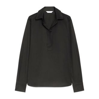 Max Mara Femme, Blouses et Chemises, Noir, Taille: 36 FR Chemise en coton avec encolure en V